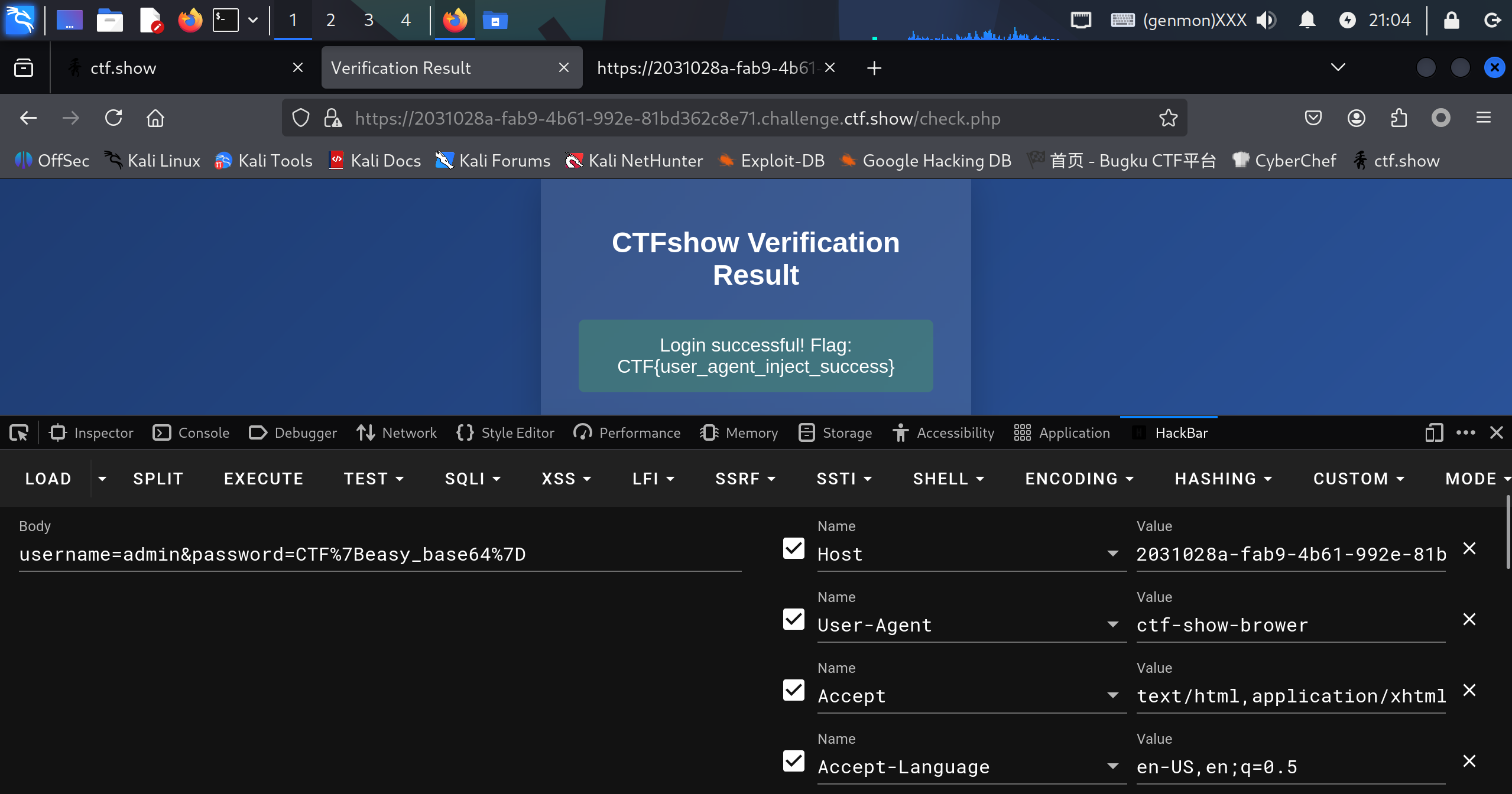 CTFshow-_Web应用安全与防护-HTTP头注入 | Mel0ny's records